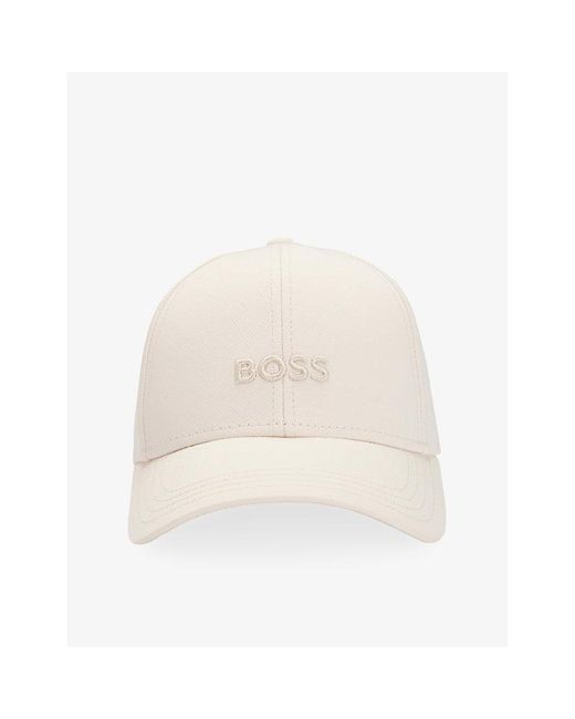 BOSS Brand-Embroidered Cotton-Twill Baseball Cap in White | Lyst UK