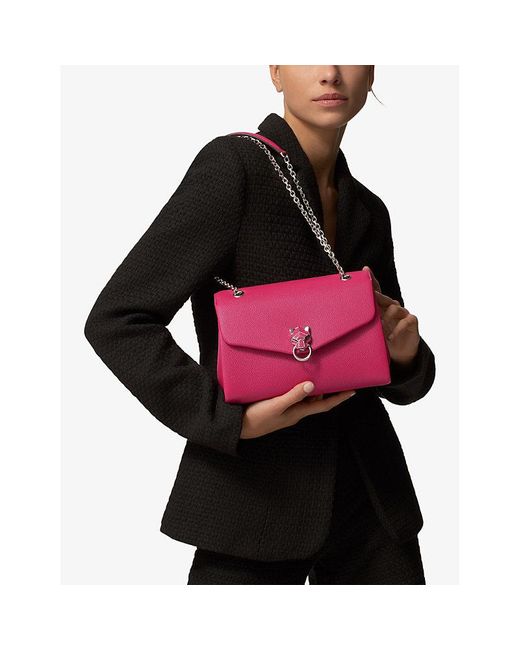 Cartier Panthère De Chain Mini Leather Shoulder Bag in Pink | Lyst Canada