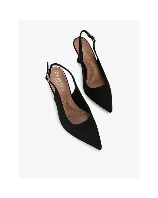 Carvela Kurt Geiger Corletta Slingback Logo-Embellished Woven Heeled ...