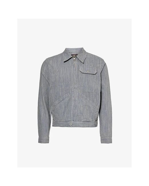 RRL Graham Striped Linen And Cotton-Blend Jacket in Gray for Men | Lyst