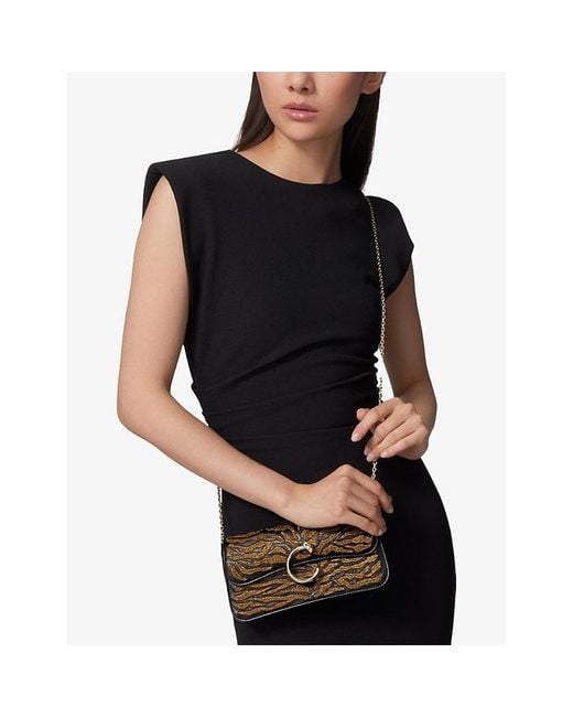 Cartier Panthère De Chain Mini Leather Cross-Body Bag in Black | Lyst
