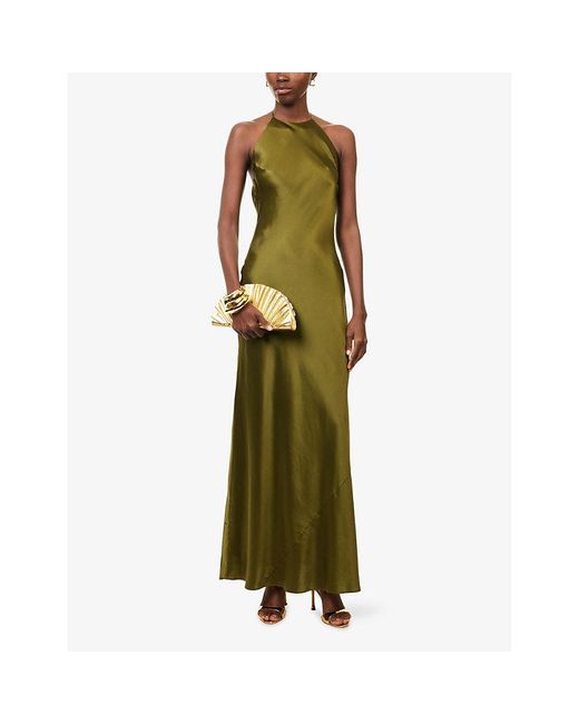 Reformation Jeany Silk Maxi Dress in Green | Lyst UK