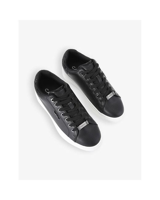 Carvela Kurt Geiger Dream 2 Logo-Badge Faux-Leather Low-Top Trainers in ...