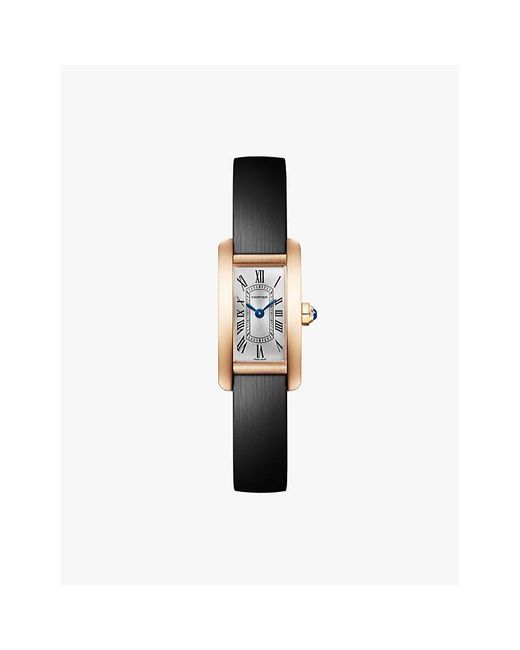 Cartier Crwgta0275 Tank Americaine Mini 18Ct Rose- And Leather Quartz ...