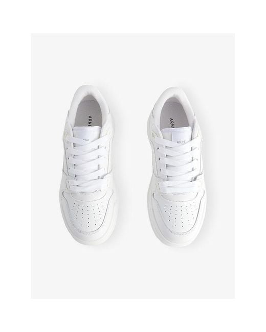 Arne Basket Suede, Leather And Mesh Trainers in White for Men | Lyst