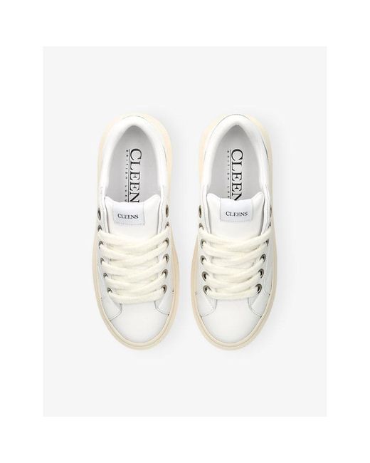 Cleens Ace Leather Trainers in White for Men | Lyst UK