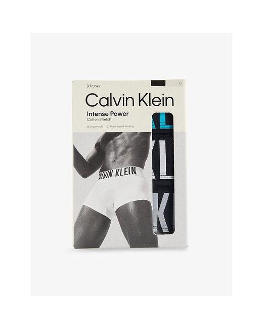 Calvin Klein Intense Power Logo-Waist Pack Of Three Cotton-Jersey ...