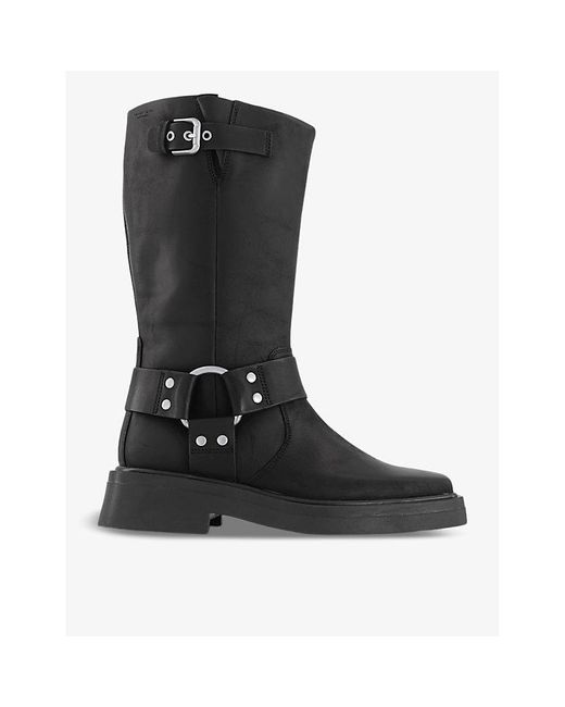 Vagabond Shoemakers Eyra Buckle Embellished Leather Knee High Boots In