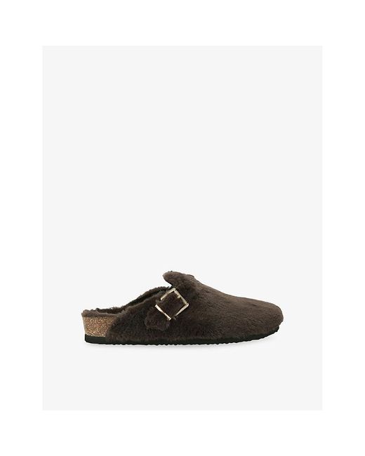 KG by Kurt Geiger Nia Faux-Fur Mules in Brown | Lyst