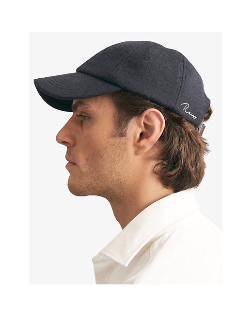 Reiss Sable Brand-Embroidered Wool-Blend Cap in Blue for Men | Lyst UK