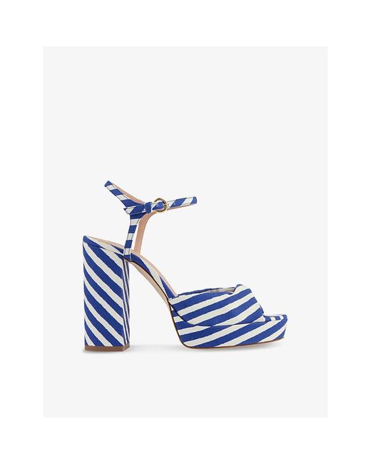 LK Bennett Rosa Fabric Platform Sandals in Blue | Lyst