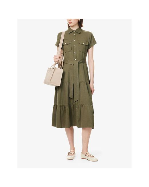 Polo Ralph Lauren Prl Ss Day Dress in Green | Lyst