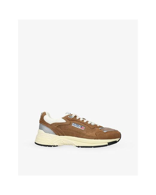 Autry Hyperway Suede And Mesh Low-Top Trainers in Natural for Men | Lyst UK