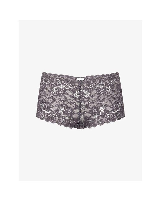 Hanro Moments Floral Stretch-Lace Briefs in Grey | Lyst UK