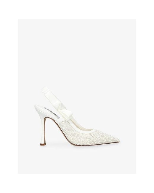 Steve Madden Brylie-P Mesh Slingbacks in White | Lyst