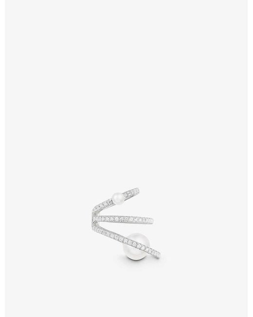 Apm Monaco Croisette Sterling Freshwater Pearl And Zirconia Single