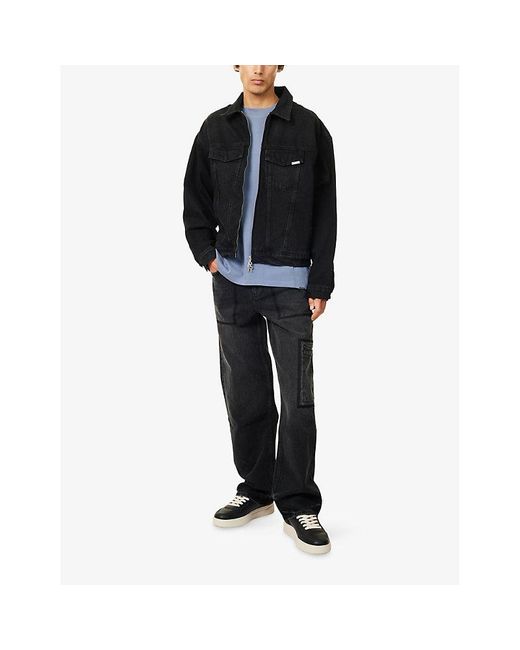 Represent Logo-Embellished Relaxed-Fit Denim Jacket in Black for Men ...