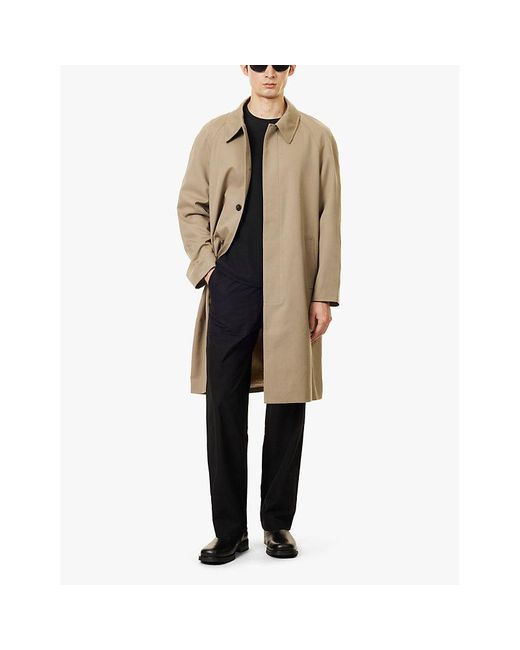 FRAME Spread-collar Twill-texture Regular-fit Wool Trench Coat X in ...