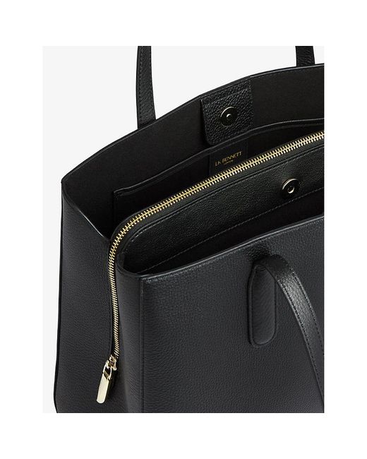 LK Bennett Olivia Leather Tote Bag in Black | Lyst