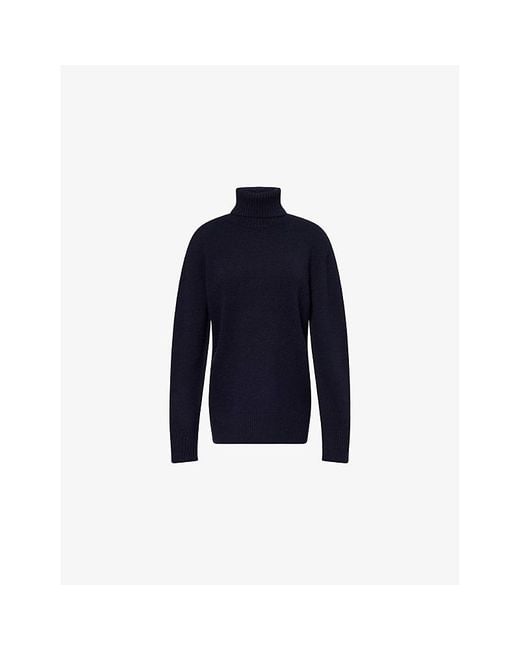 TOTEME Turtleneck Relaxed-Fit Cashmere Jumper in Blue | Lyst