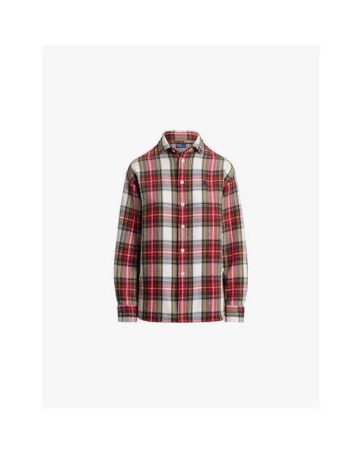 Polo Ralph Lauren Plaid Relaxed-Fit Cotton Shirt in Red | Lyst UK