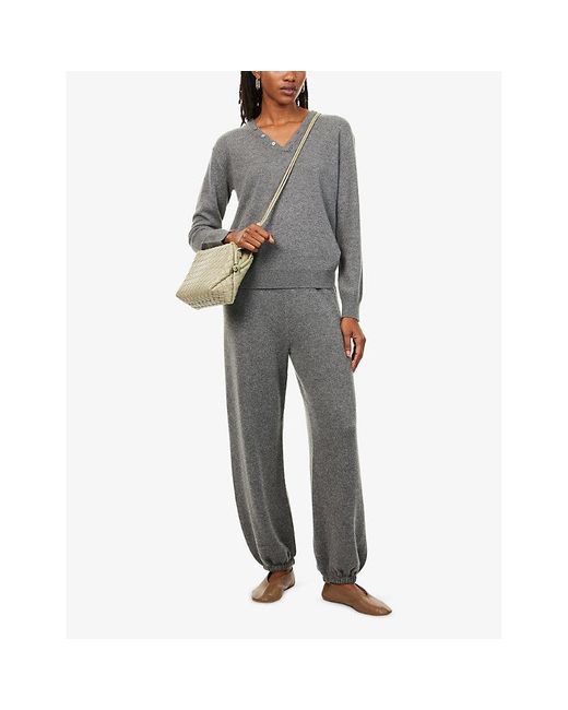 Theory Relaxed-Fit V-Neck Cashmere Jumper in Gray | Lyst