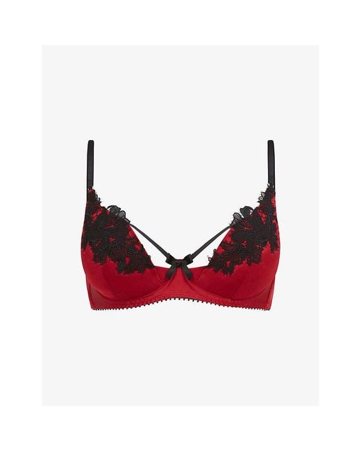 Agent Provocateur Penelopi Plunge Underwired Silk Bra | Lyst UK