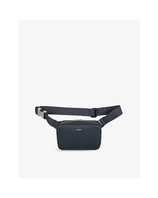 Sandro Logo-Embossed Small Leather Bag in Blue for Men | Lyst