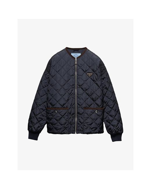 Prada Quilted Lightweight Re-Nylon Jacket in Blue | Lyst UK