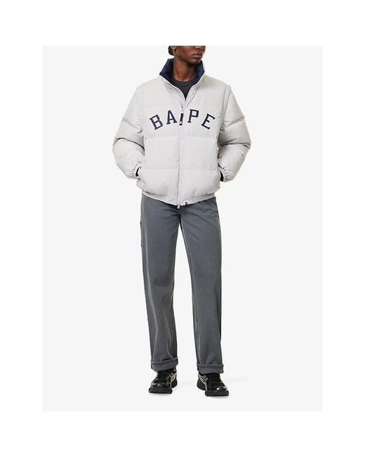 A Bathing Ape Bape Detachable-Sleeve Shell-Down Jacket in White | Lyst