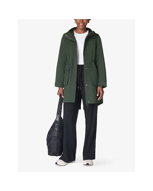 Sweaty Betty Stride Oversized Waterproof Parka Jacket in Green | Lyst