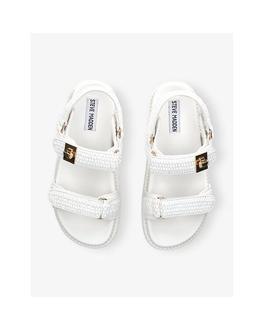 Steve Madden Bigmona Raffia Sandals in White | Lyst UK