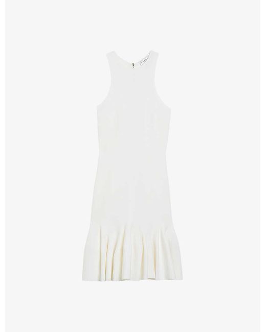Ted Baker Elzaaa Racer-Back Fluted-Skirt Stretch-Knit Mini Dress in ...