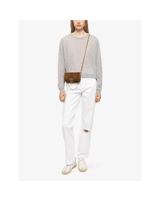 Zadig & Voltaire Rock Nano Mini Suede Western Clutch Bag in Brown | Lyst UK