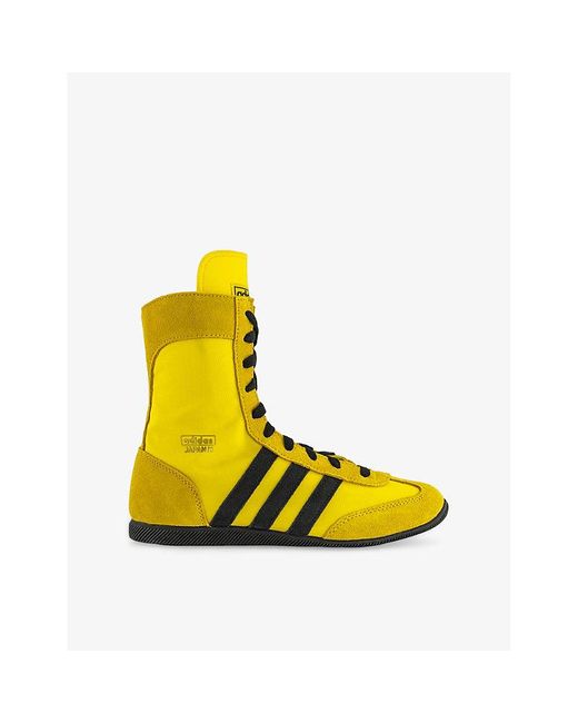 adidas Japan H Textile And Suede High-Top Trainers in Yellow | Lyst UK
