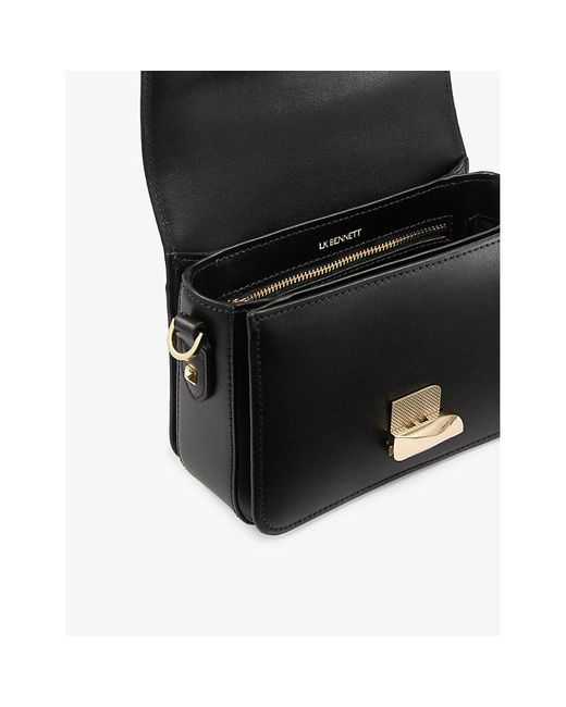 LK Bennett Frankie Core Leather Cross-Body Bag in Black | Lyst