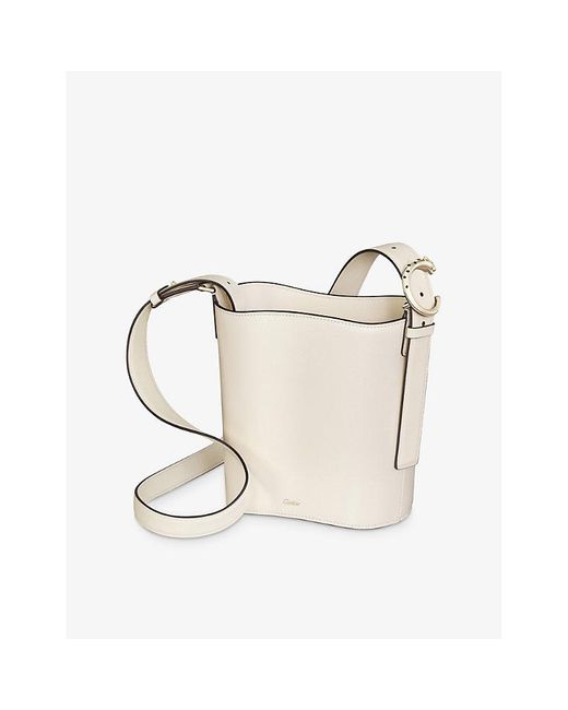 Cartier Panthère De Mini Leather Cross-Body Bag in White | Lyst