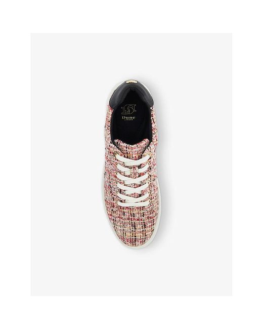 Dune Episode 2 Flatform Tweed Low-Top Trainers in Pink | Lyst