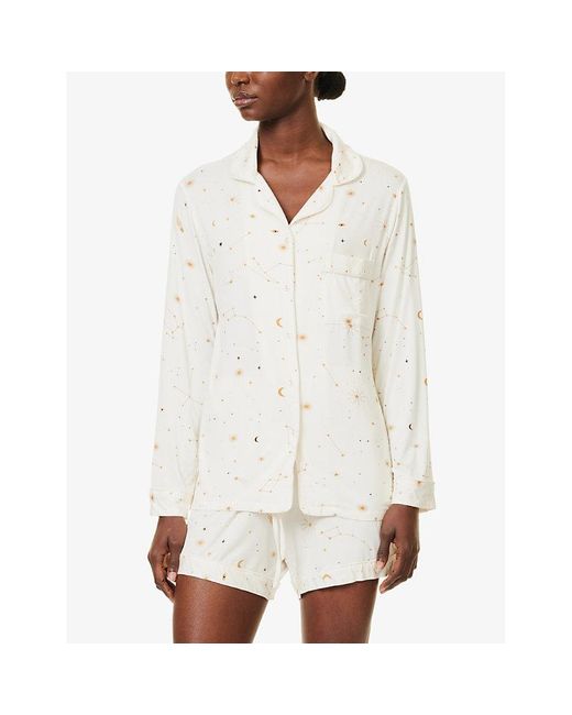 THE NAP CO Graphic-Print Long-Sleeve Jersey Pyjama Set in White | Lyst