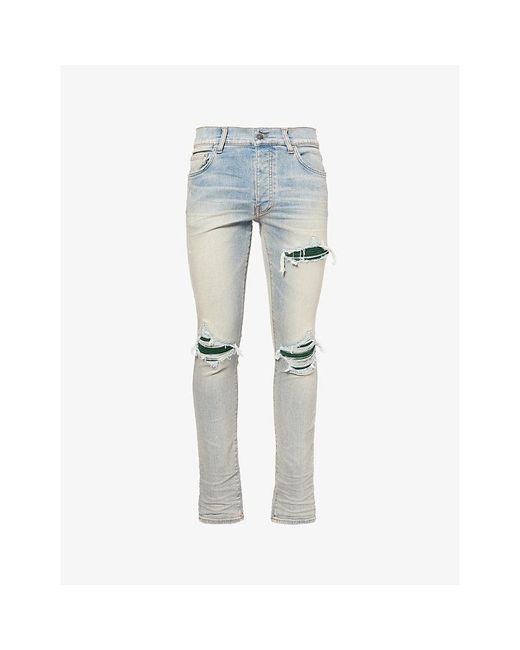 Amiri Suede Mx1 Ribbed-Panel Slim-Leg Denim Jeans in Blue for Men | Lyst