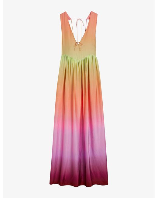 Ted Baker Synthetic Bettina Ombré Woven Maxi Dress In Pink Lyst
