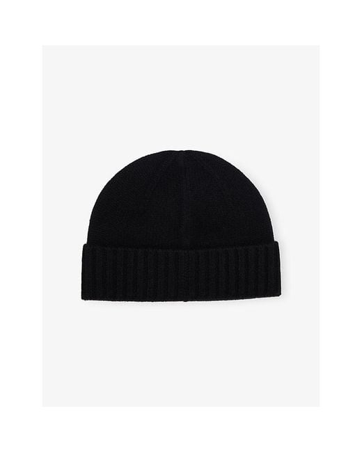 Percival Ribbed Wool Beanie Hat in Black for Men | Lyst UK