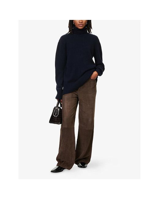 TOTEME Turtleneck Relaxed-Fit Cashmere Jumper in Blue | Lyst