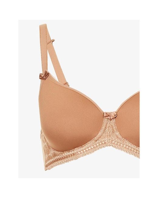 Panache Cari Spacer Picot Stretch-Woven T-Shirt Bra in White | Lyst UK