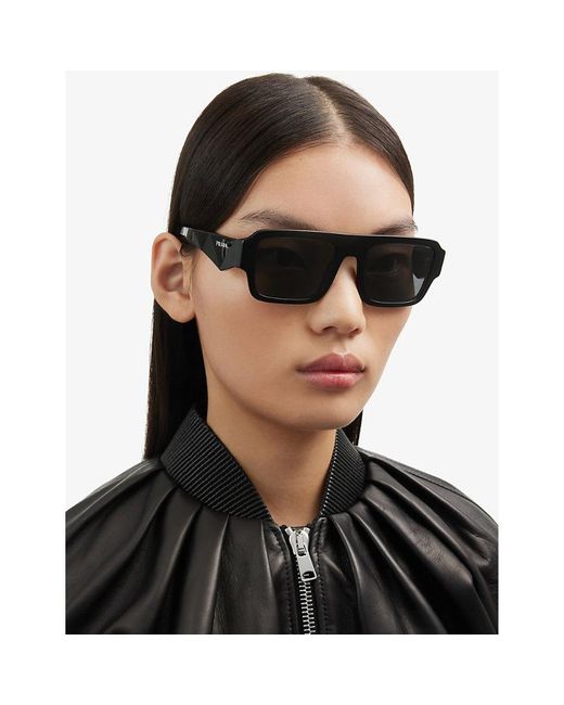 Prada Pr A05S Rectangle-Frame Acetate Sunglasses in Grey for Men | Lyst UK