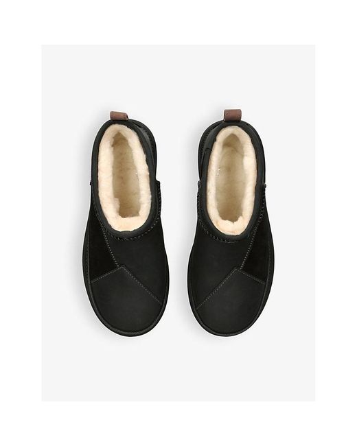 UGG Classic Ultra Mini Patchwork Re-Imagined Suede Boots in Black | Lyst