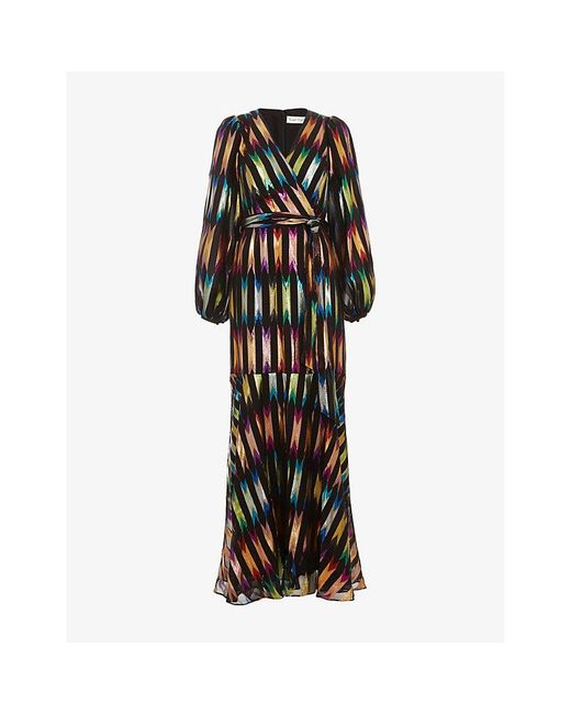 Phase Eight Ellia Shimmer Woven Maxi Dress in Black | Lyst UK