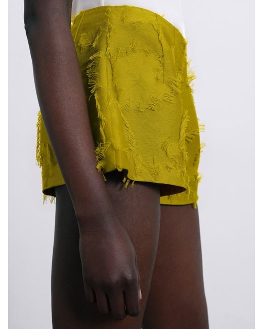SÉLONE Jora Fringe Shorts in Green | Lyst UK