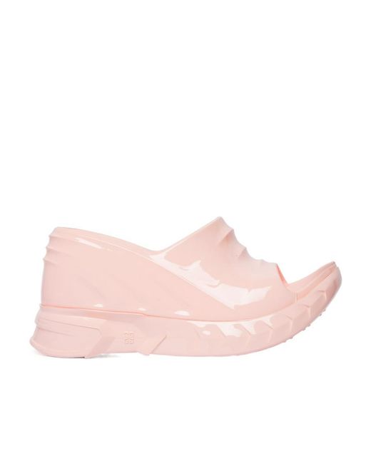 Givenchy Logo Wedges Sandals in Pink | Lyst