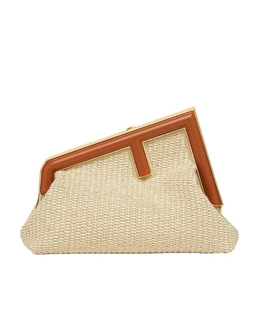 Fendi First Handbag in Natural | Lyst